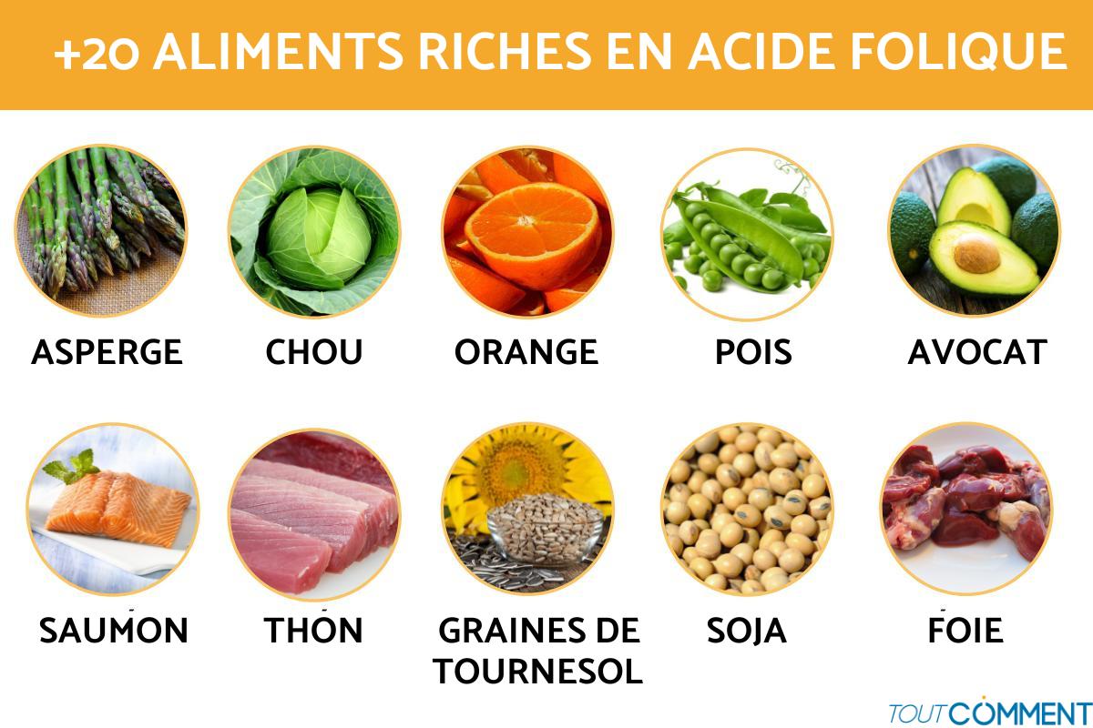 +20 ALIMENTS riches en ACIDE FOLIQUE (VITAMINE B9)