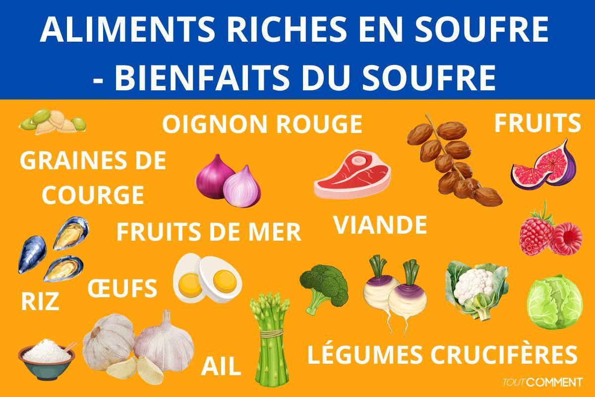 Aliments riches en soufre - Bienfaits du soufre