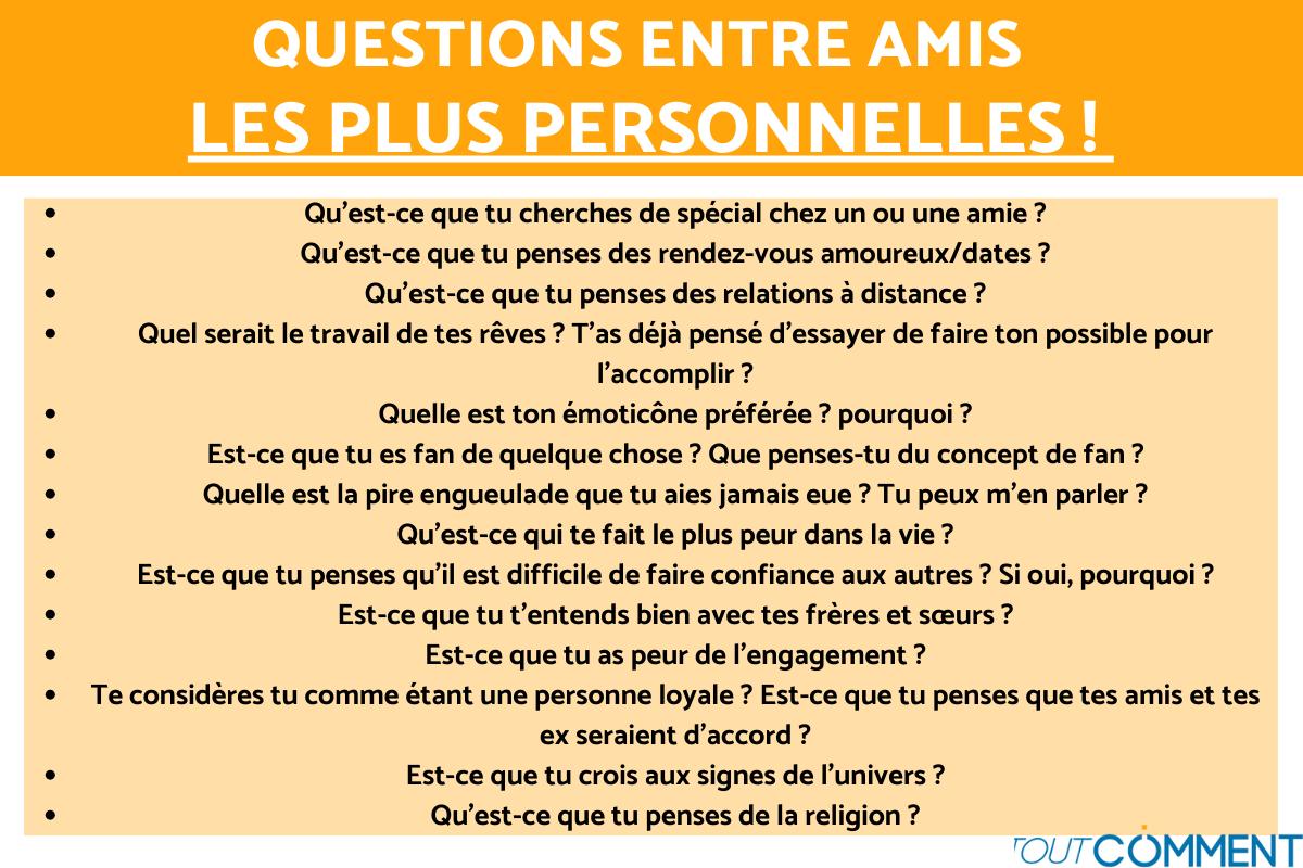 100 QUESTIONS à POSER pour CONNAÎTRE une PERSONNE