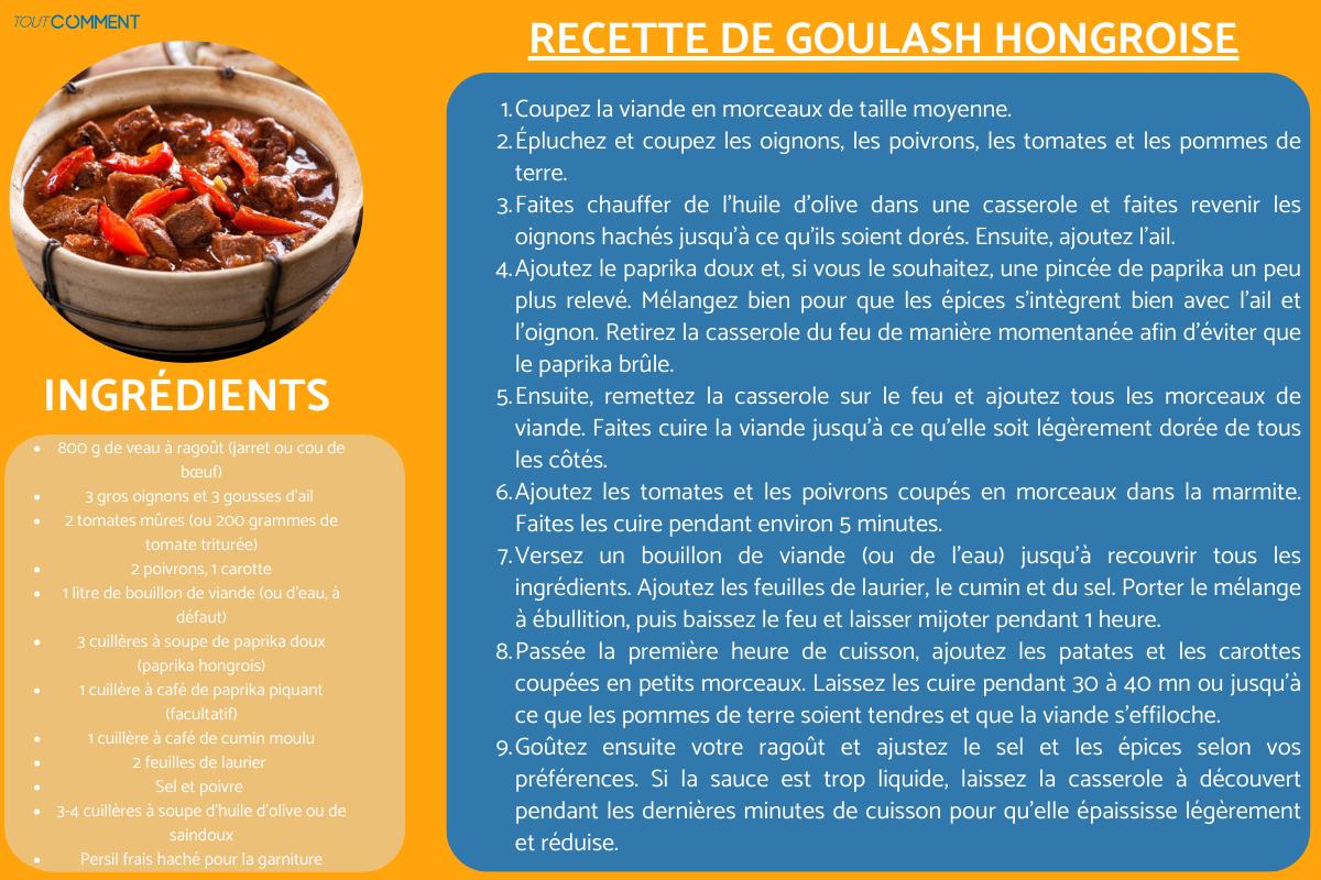 Recette de goulash hongroise traditionnelle