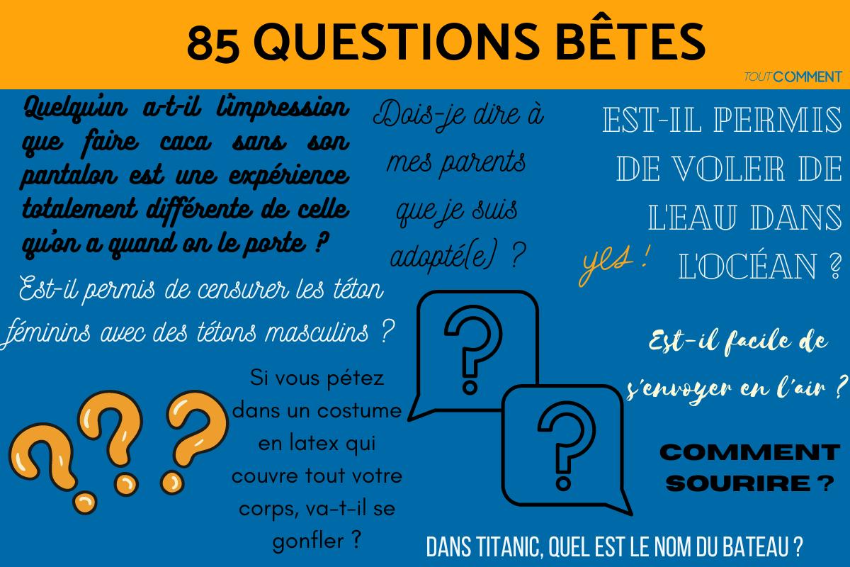 85 QUESTIONS vraiment BÊTES... ou pas