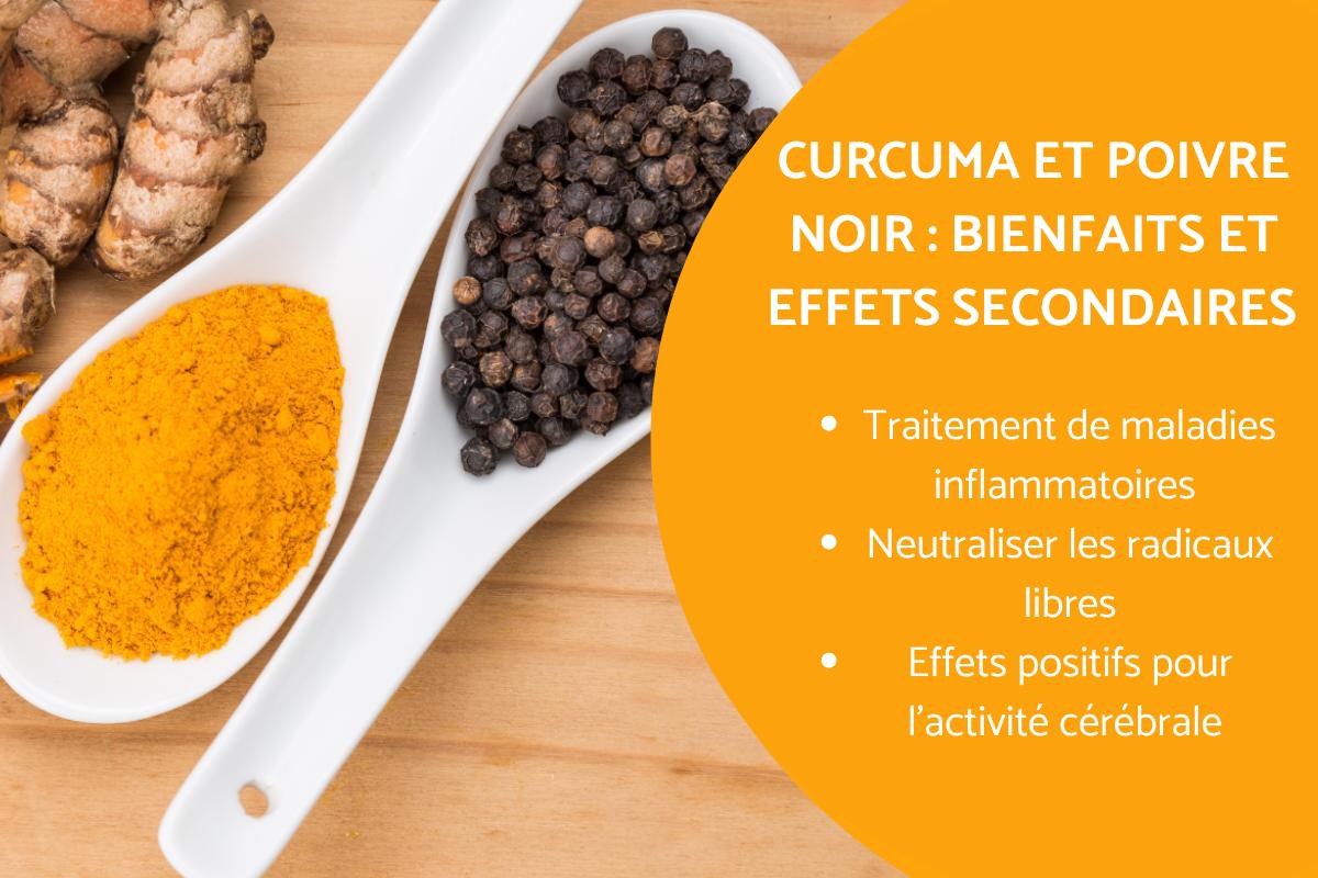Curcuma et poivre noir : bienfaits et effets secondaires