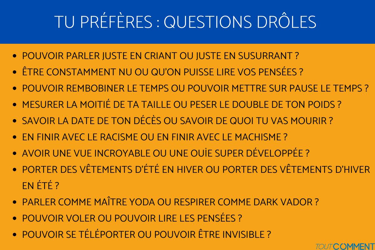 Tu PRÉFÈRES - les meilleures questions TRASH et DRÔLE - Plus de 160 ...