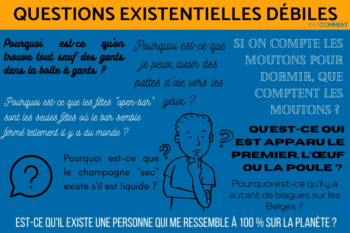 50 questions EXISTENTIELLES - Avec réponse