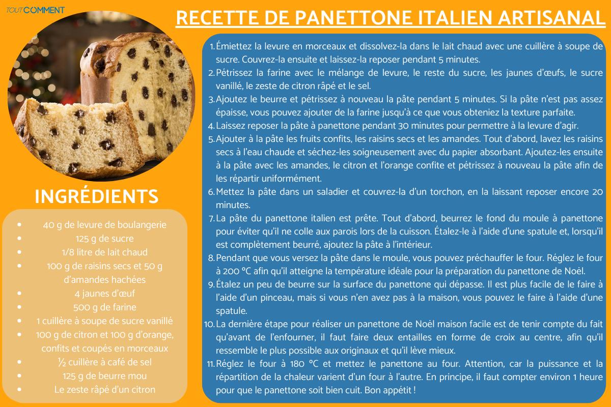 Recette de panettone italien artisanal - Recette panettone italien