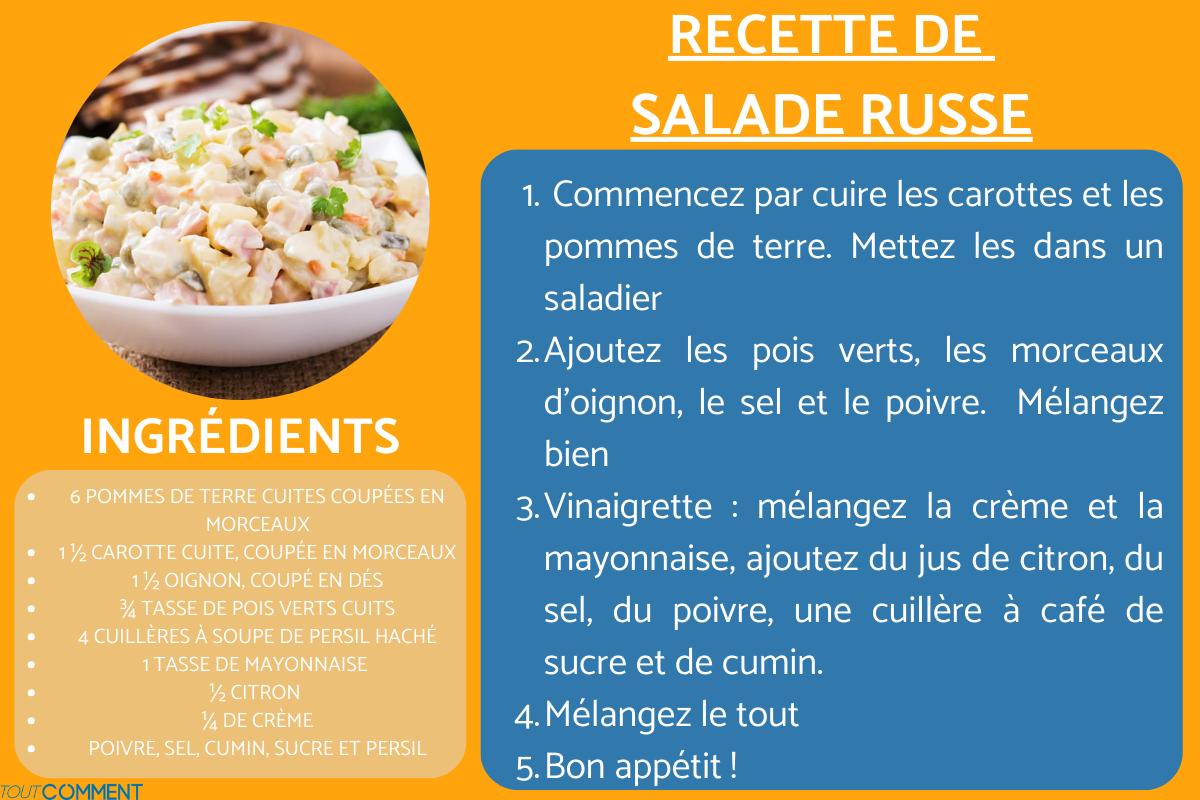 Recette de salade russe - DÉLICIEUSE et SIMPLE à FAIRE