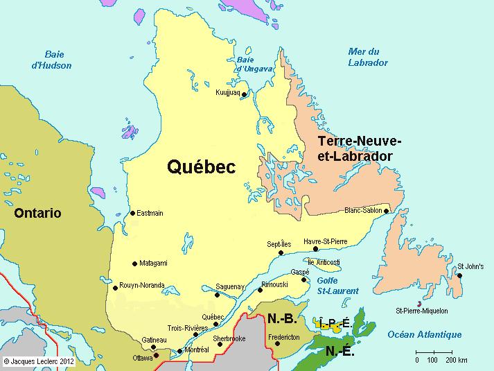 Capitales des provinces du Canada - CARTE du Canada avec les provinces ...