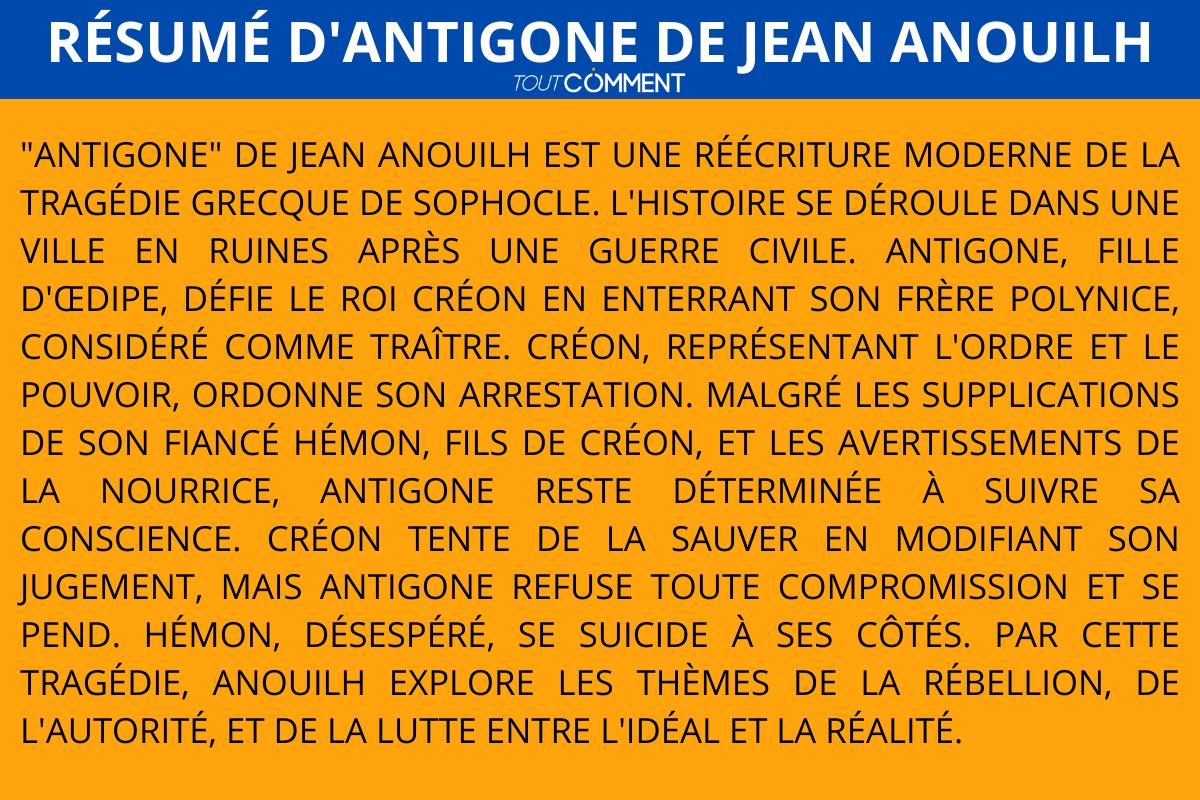 Résumé d'Antigone de Jean Anouilh