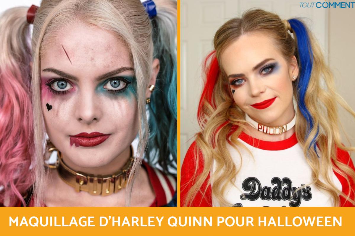 Maquillage d'Harley Quinn pour Halloween