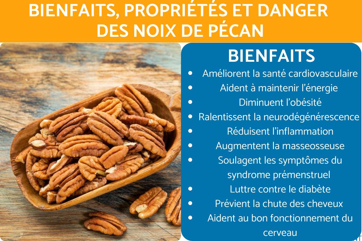 Noix de pécan : Bienfaits, propriétés et danger